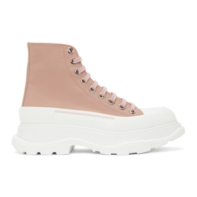 Alexander McQueen Pink Tread Slick High Sneakers Alexander McQueen