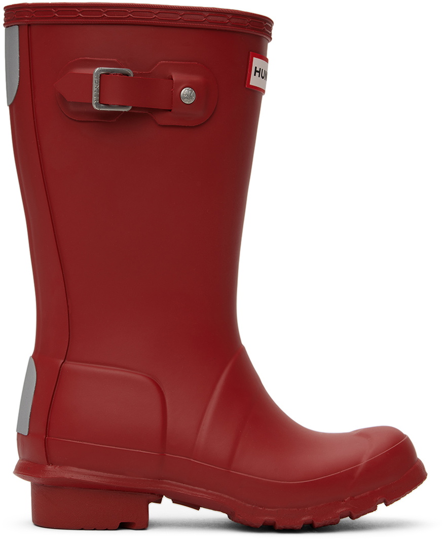 Hunter Kids Red Original Big Kids Rain Boots Hunter