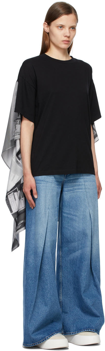 MM6 Maison Margiela Black Scarf Back T-Shirt MM6 Maison Margiela