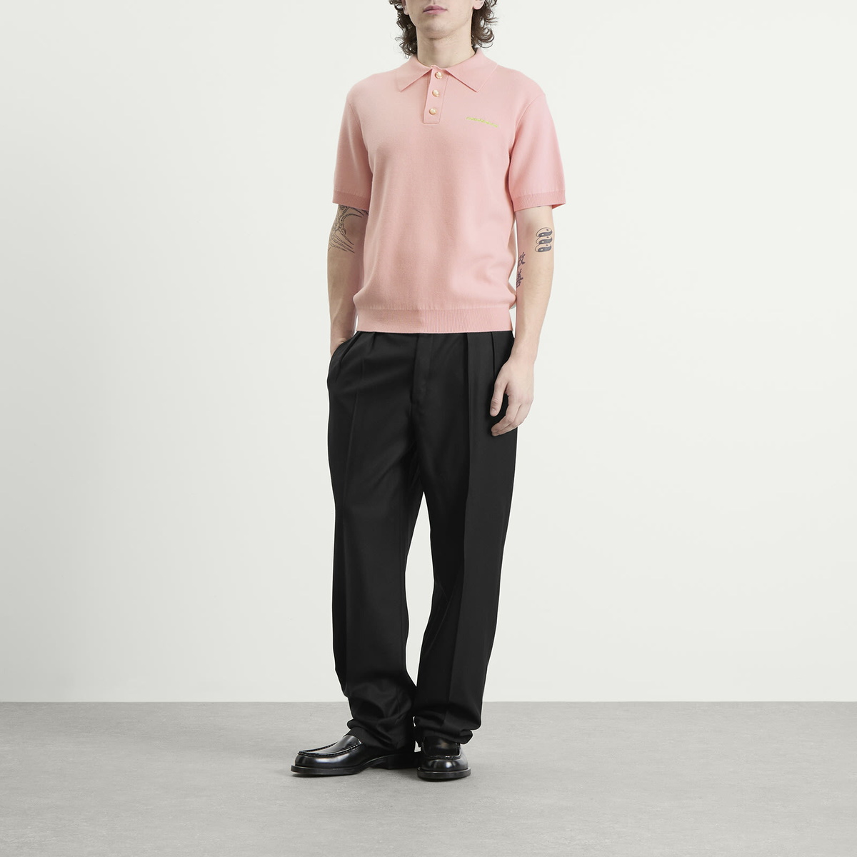 Casablanca Men's Double Face Polo in Pink Casablanca