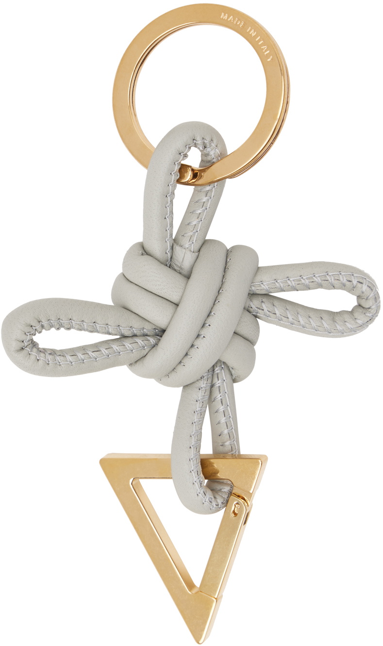 Bottega Veneta Gray Triangle Keychain Bottega Veneta