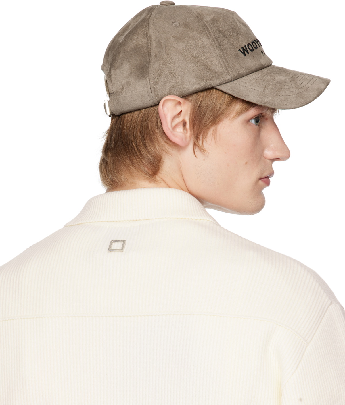 WOOYOUNGMI Beige Faux Suede Ball Cap Wooyoungmi