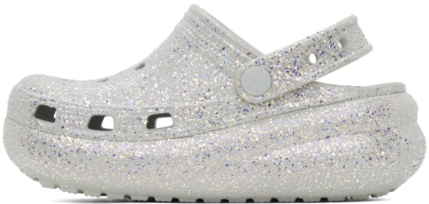 Crocs Kids Gray Cutie Crush Glitter Clogs Crocs