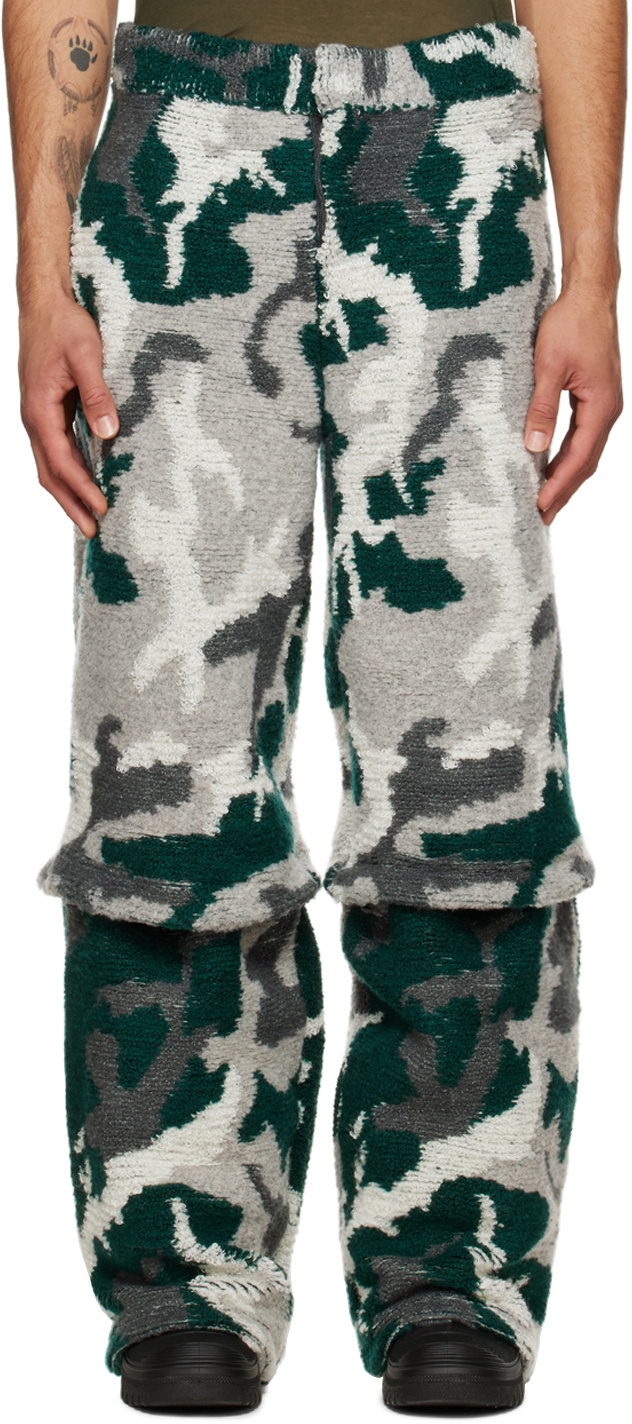 Isa Boulder SSENSE Exclusive Gray & Blue Towel Camo Cargo Pants Isa Boulder