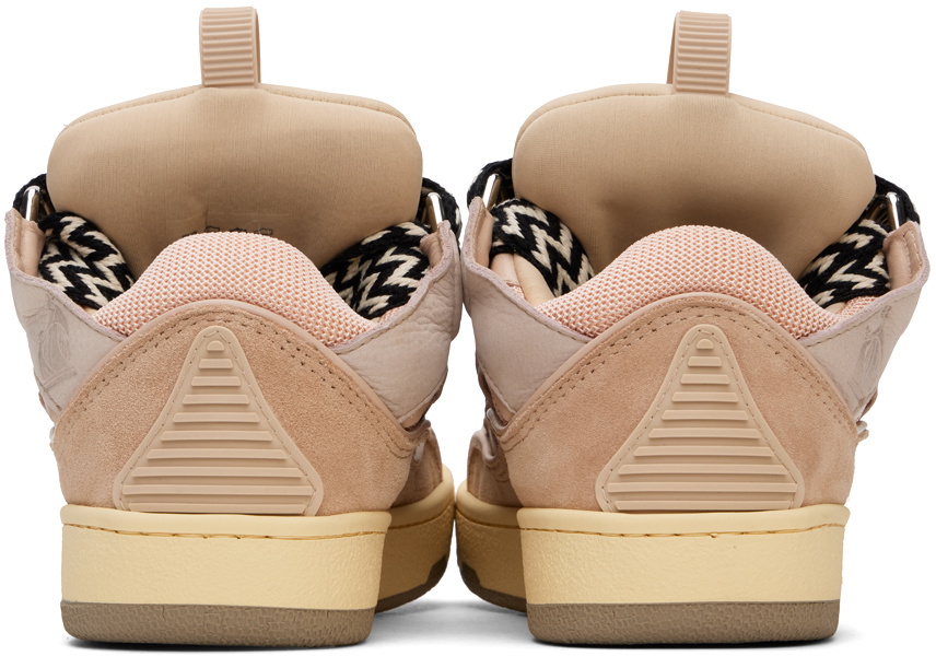 Lanvin Pink Leather Curb Sneakers Lanvin