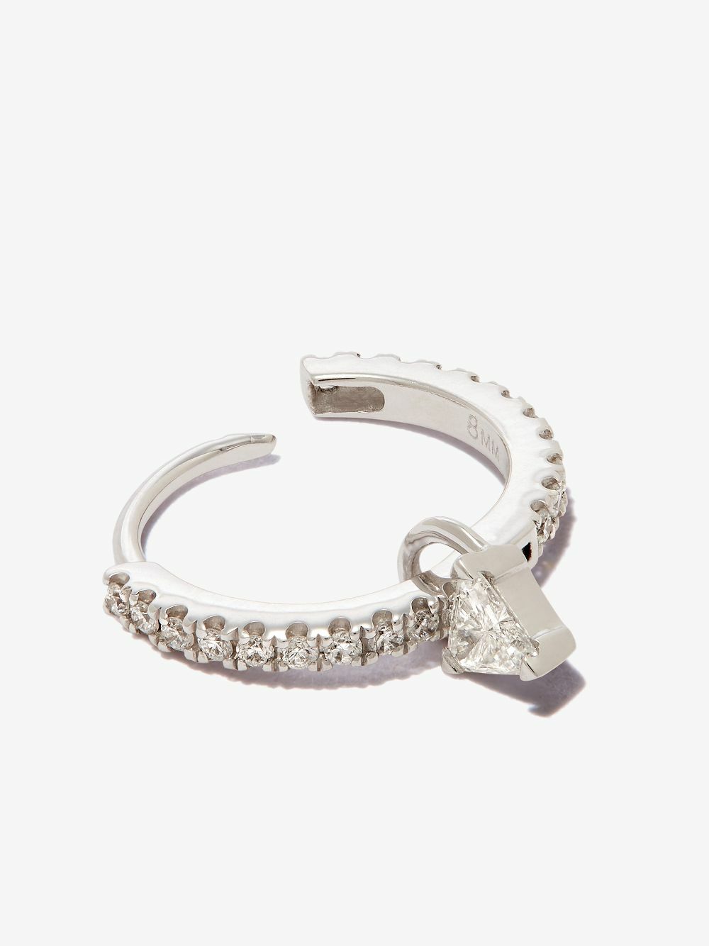 MARIA TASH 18K White Gold Diamond Triangle Charm Maria Tash