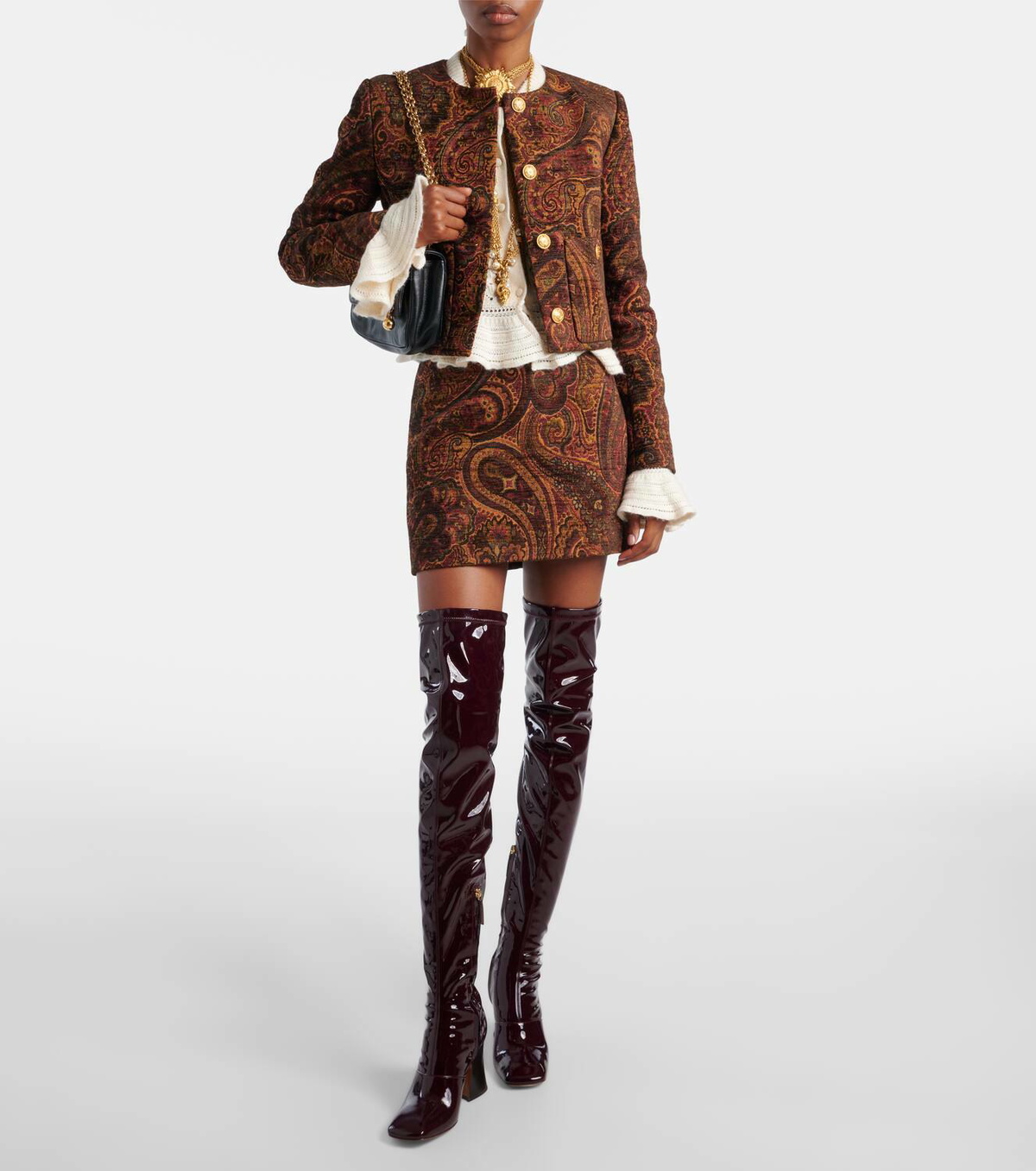 Chloé Paisley cropped jacquard jacket Chloe