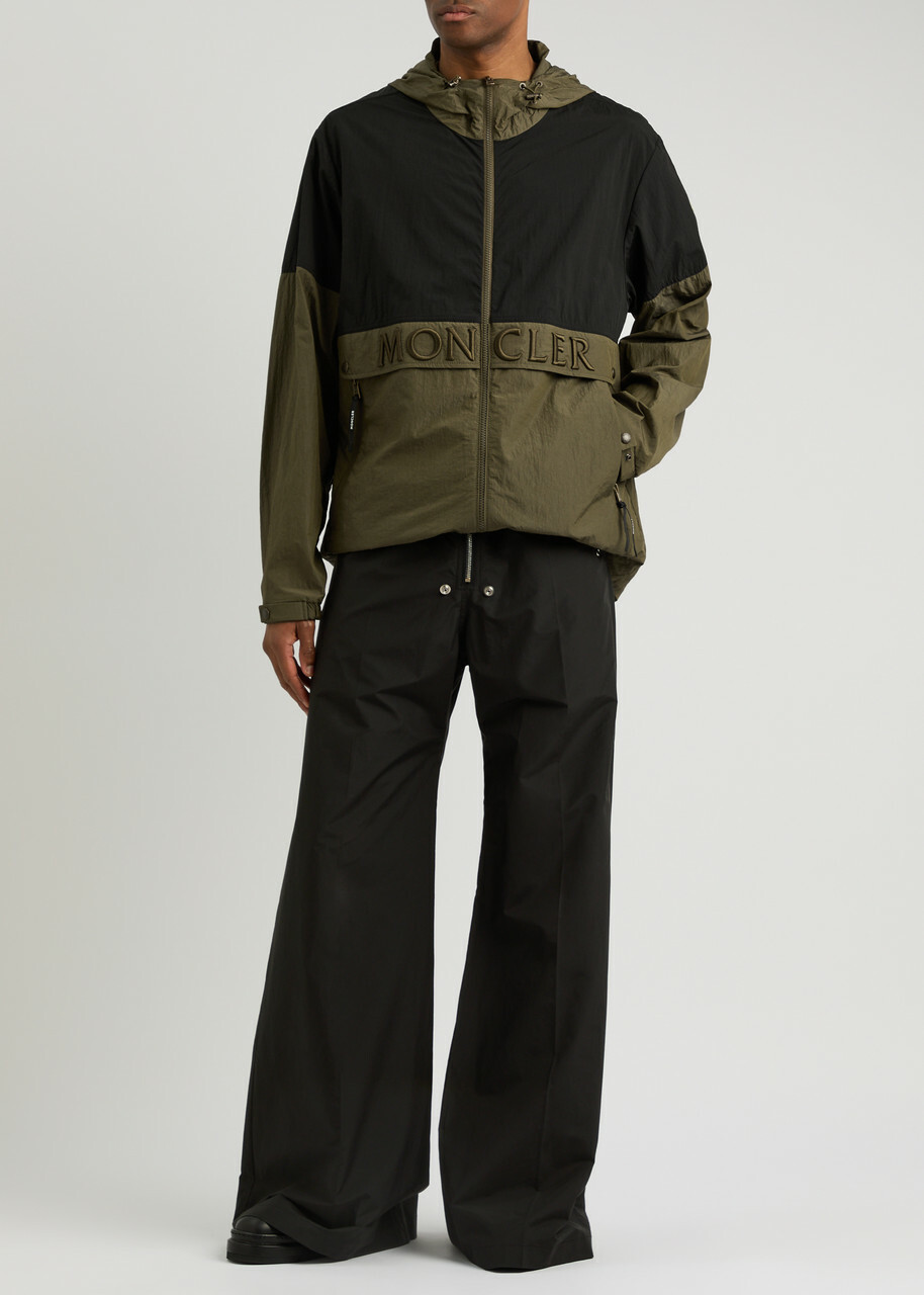 Moncler Joly Logo-embroidered Hooded Shell Jacket Khaki Moncler