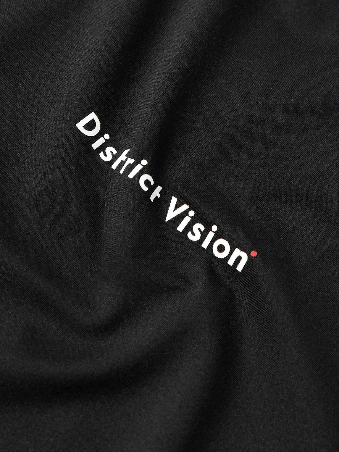 DISTRICT VISION - Logo-Print Perforated Stretch-Jersey T-Shirt - Black ...