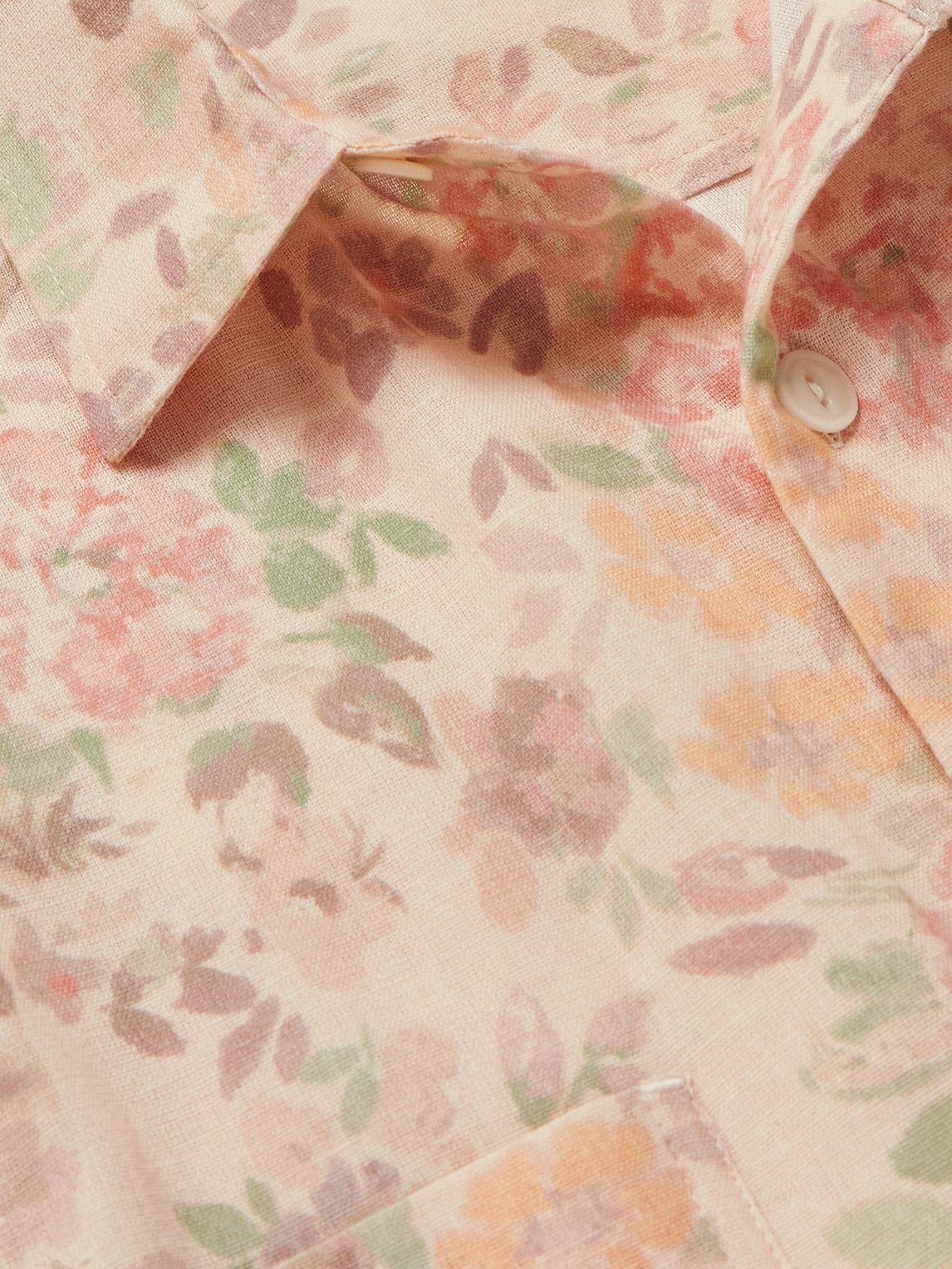 YMC - Mitchum Floral-Print Cotton and Linen-Blend Shirt - Pink YMC