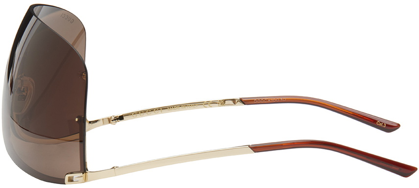 Gucci Gold Mask-Shaped Sunglasses Gucci