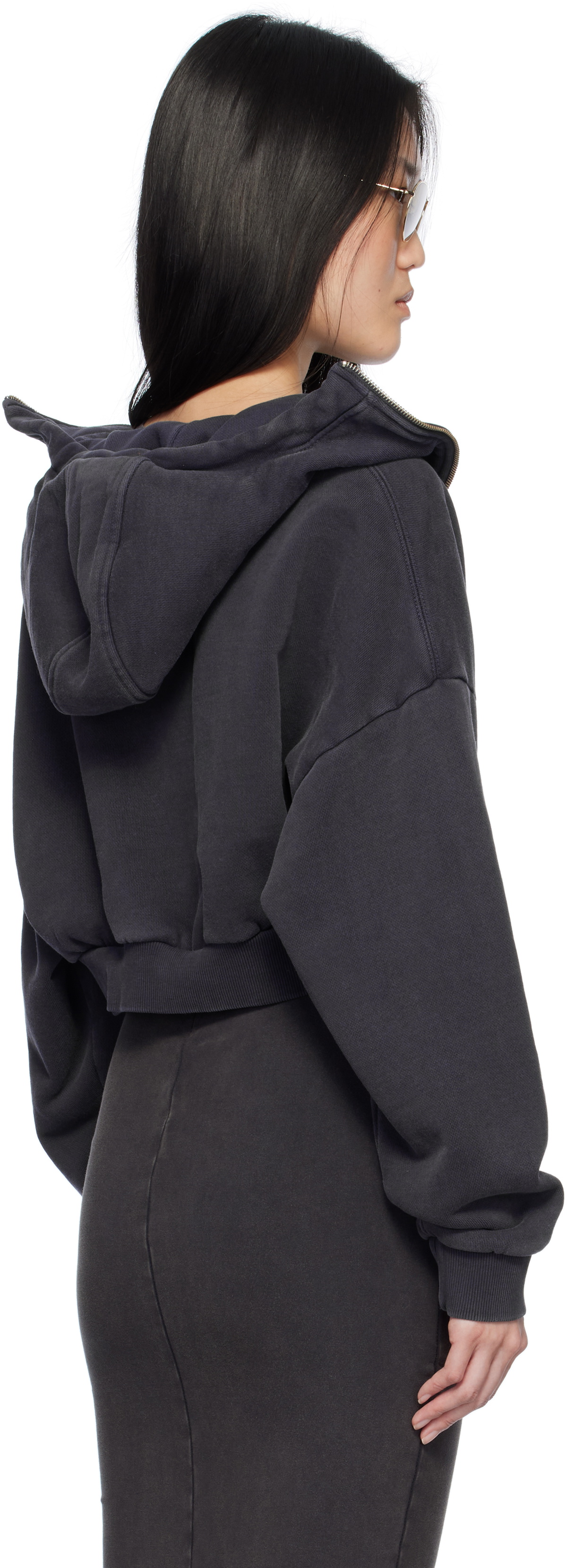 Entire Studios Navy Cropped Full Zip Hoodie Entire Studios