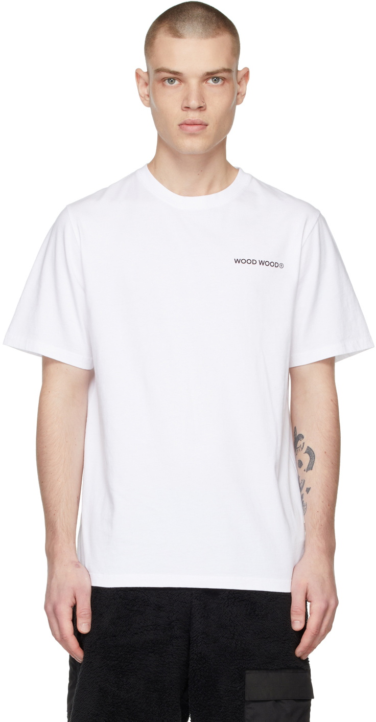 Wood Wood White Sami Logo T-Shirt Wood Wood
