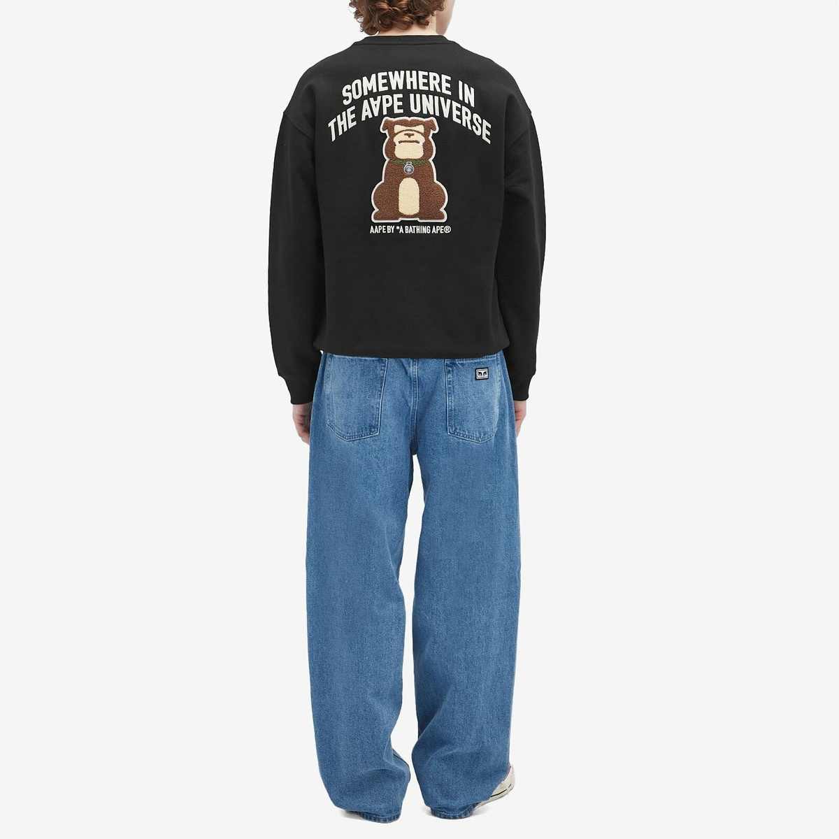 Men's AAPE UNVS Dog Sweatshirt in Black AAPE by A Bathing Ape