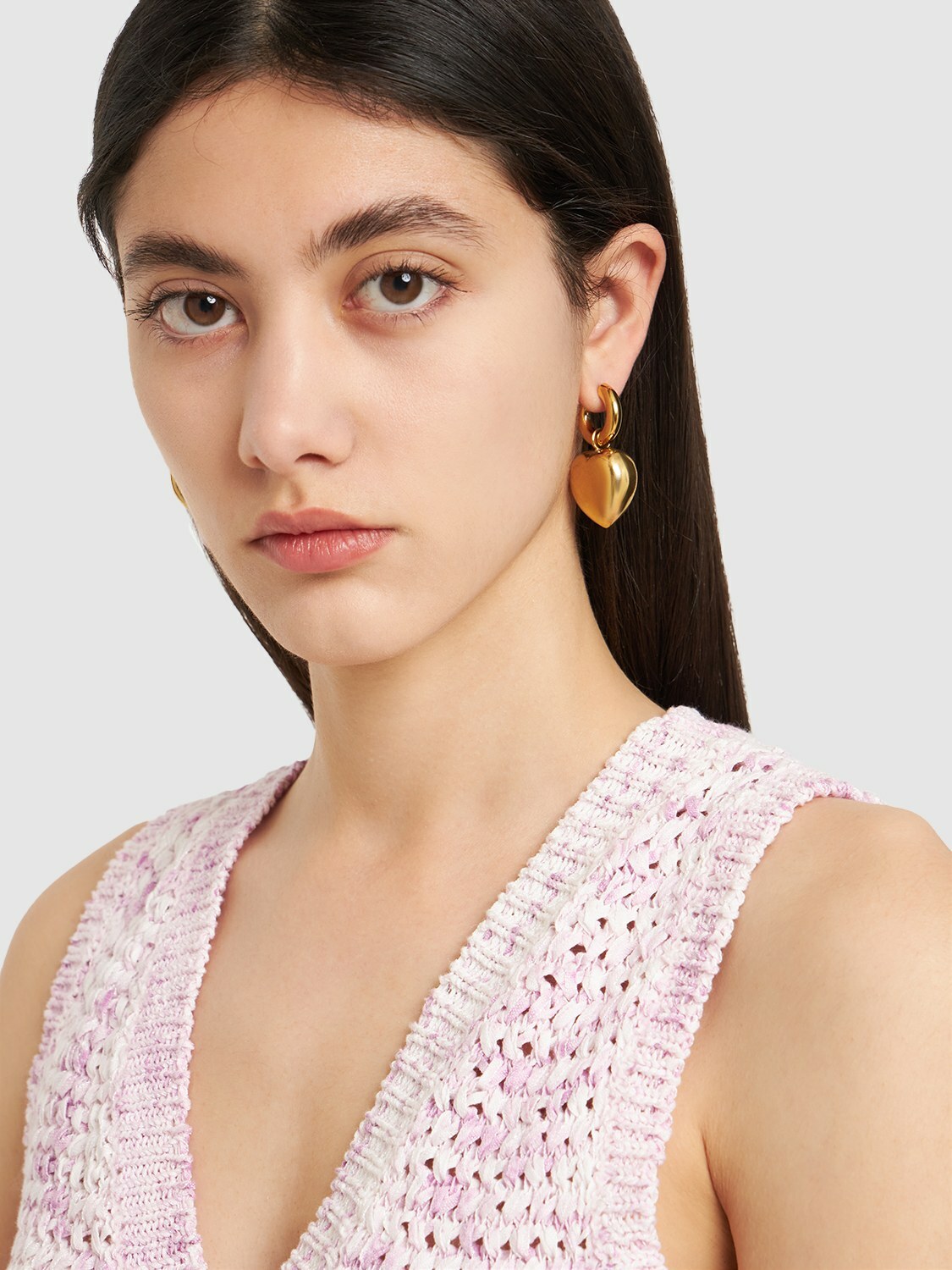 TIMELESS PEARLY - Heart & Disc Mismatched Earrings Timeless Pearly