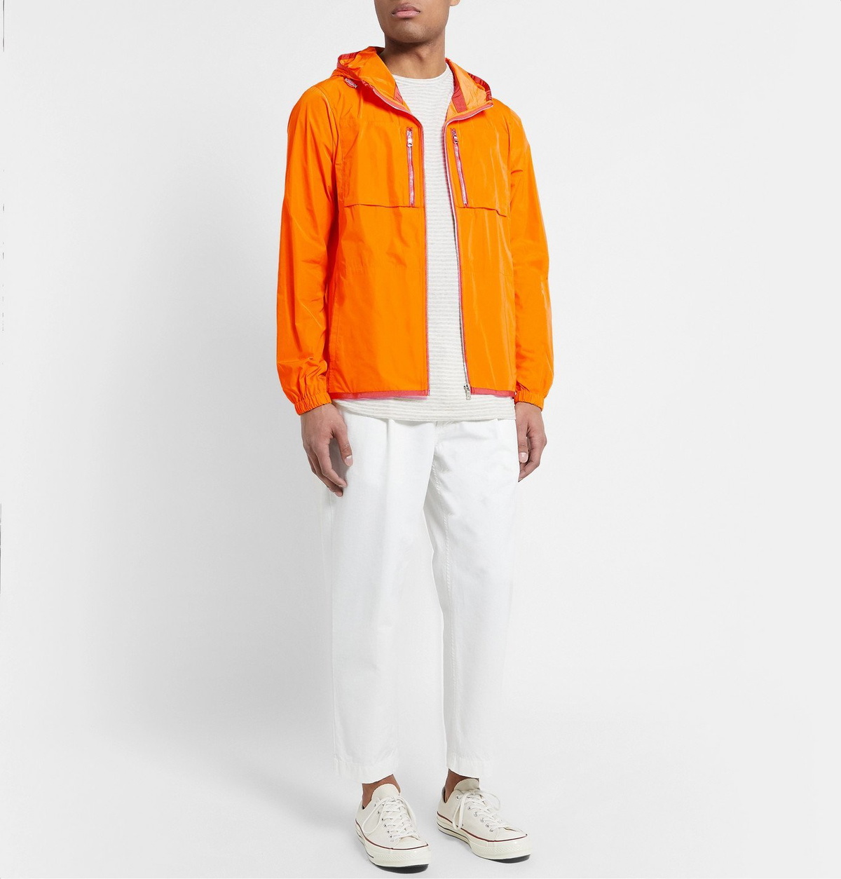 Orlebar Brown - Wye Grosgrain-Trimmed Shell Hooded Jacket - Orange ...