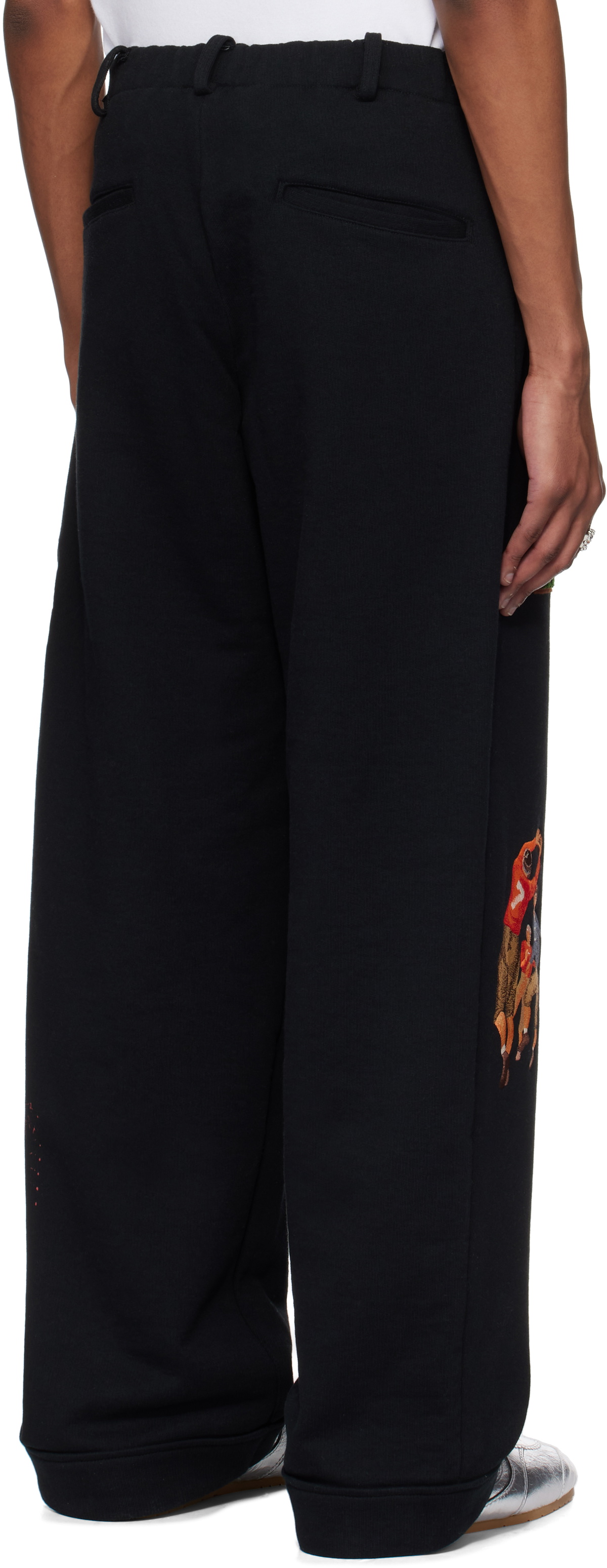 Khoki Black Multi Embodied-Design Sweatpants KHOKI