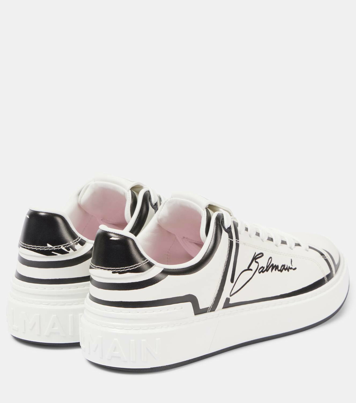 Balmain B-Court logo leather low-top sneakers Balmain