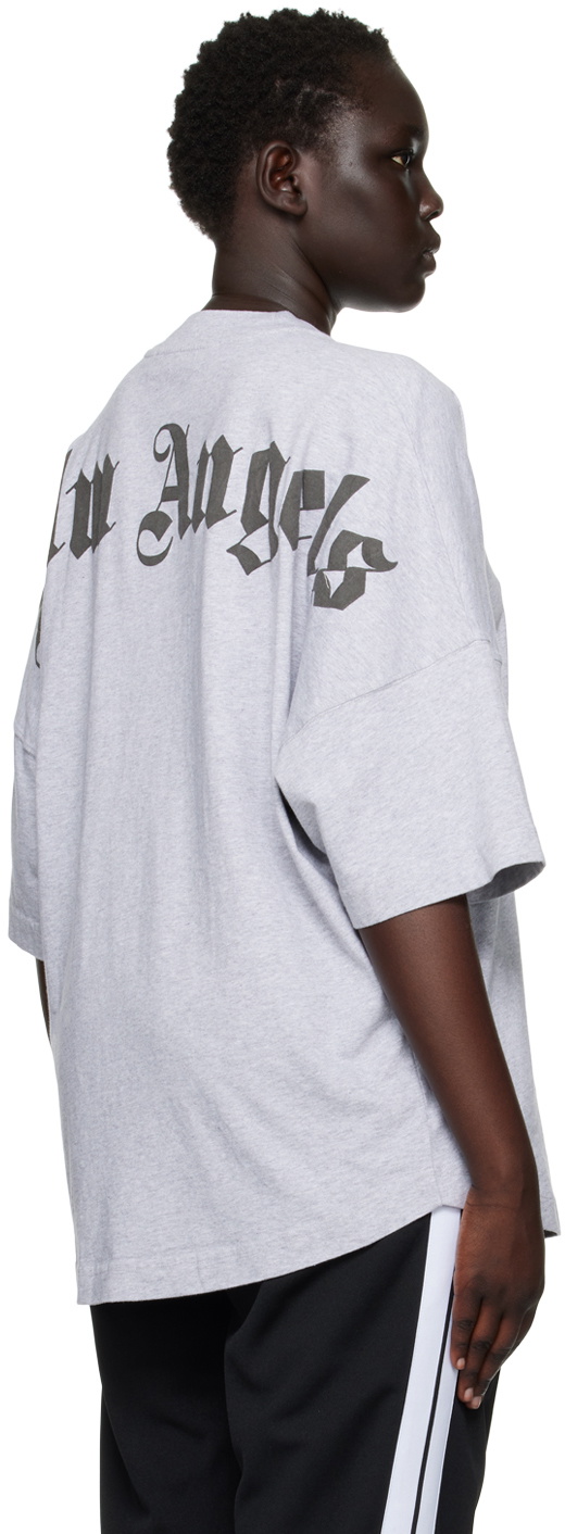 Palm Angels Grey Cotton T-Shirt Palm Angels