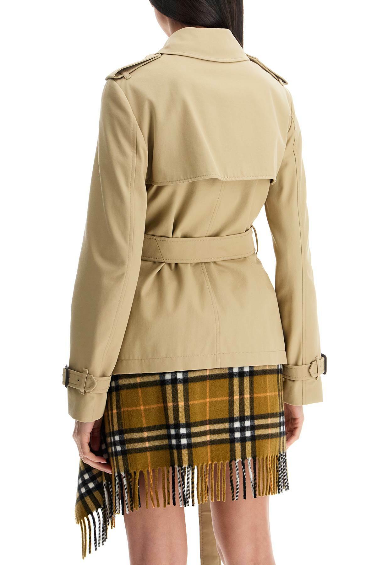 BURBERRY short trench coat with belt Beige Burberry