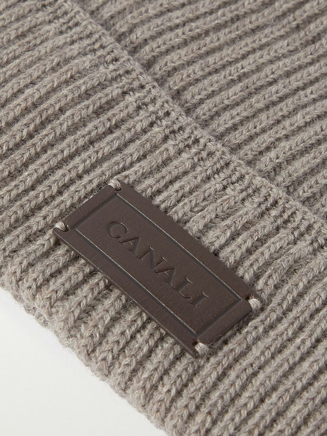 Canali - Logo-Appliquéd Ribbed Wool Beanie Canali