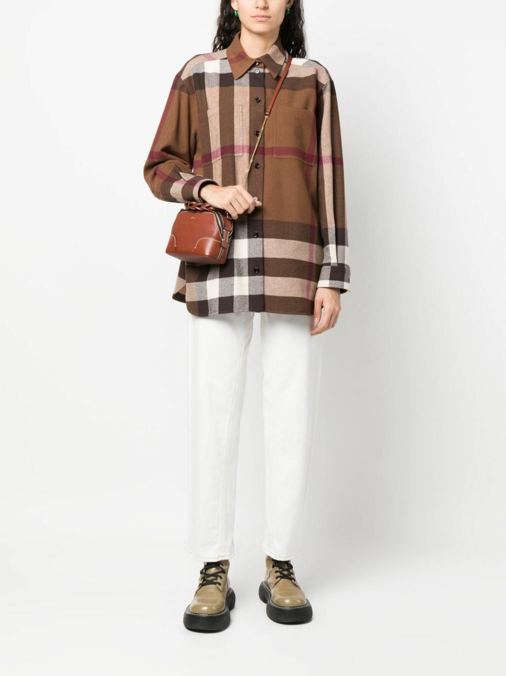 BURBERRY - Check Motif Wool Shirt Burberry
