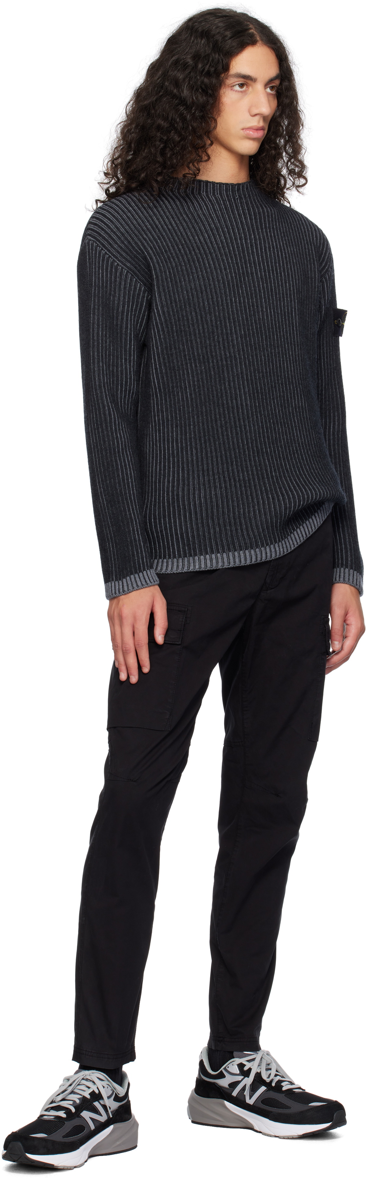 Stone Island Gray 532C1 Vanisé Full Rib RWS Wool Sweater Stone Island