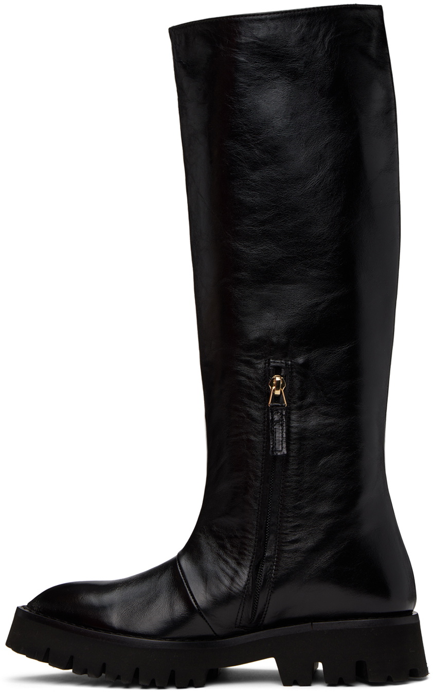 Moschino Black Plate Boots Moschino