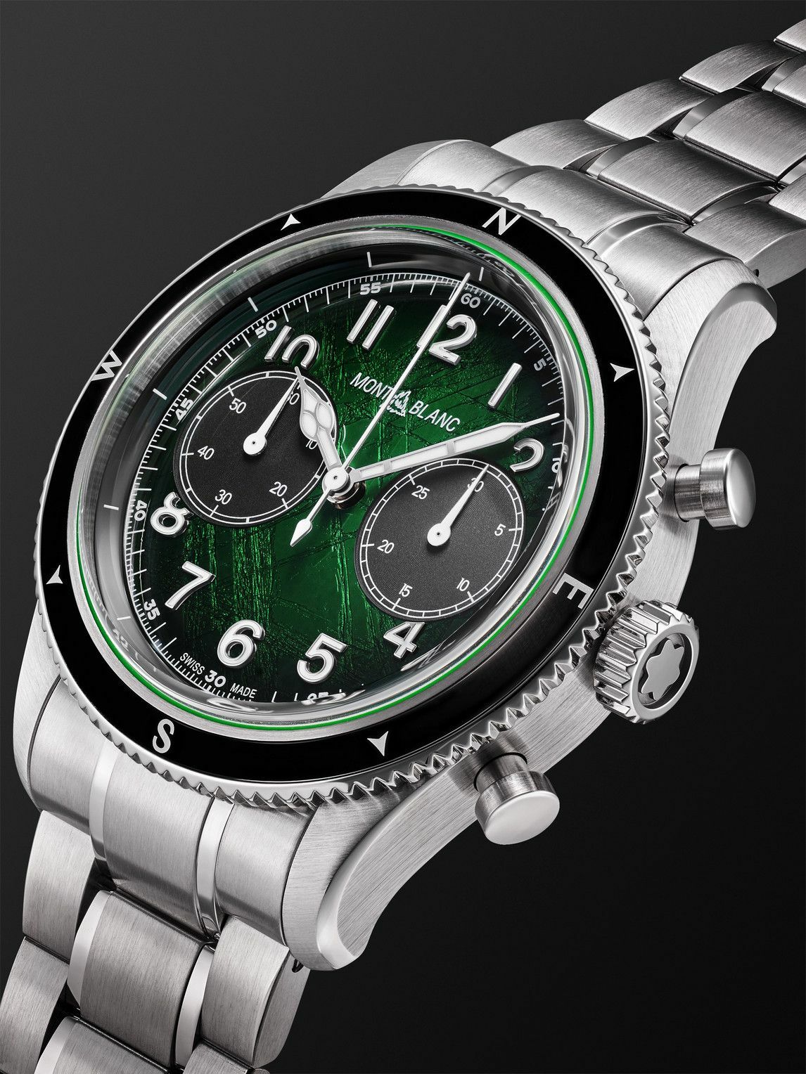 Montblanc - 1858 0 Oxygen Automatic Chronograph 42mm Stainless Steel ...