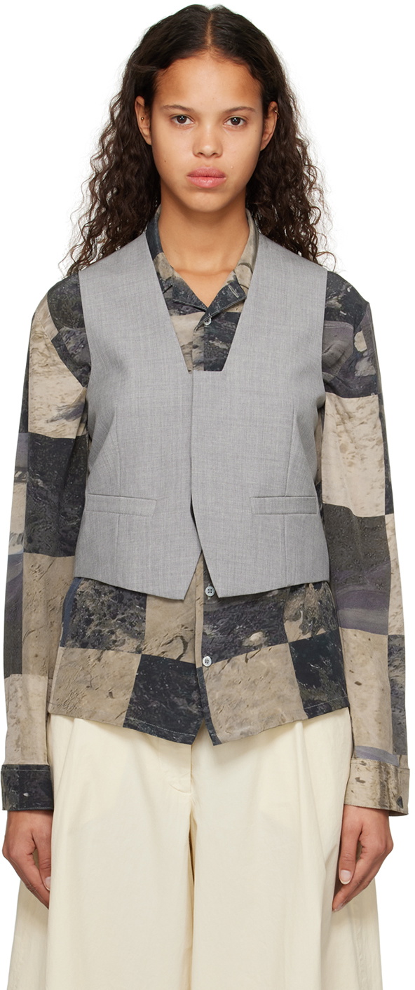 Victoria Beckham Gray Tailored Vest Victoria Beckham