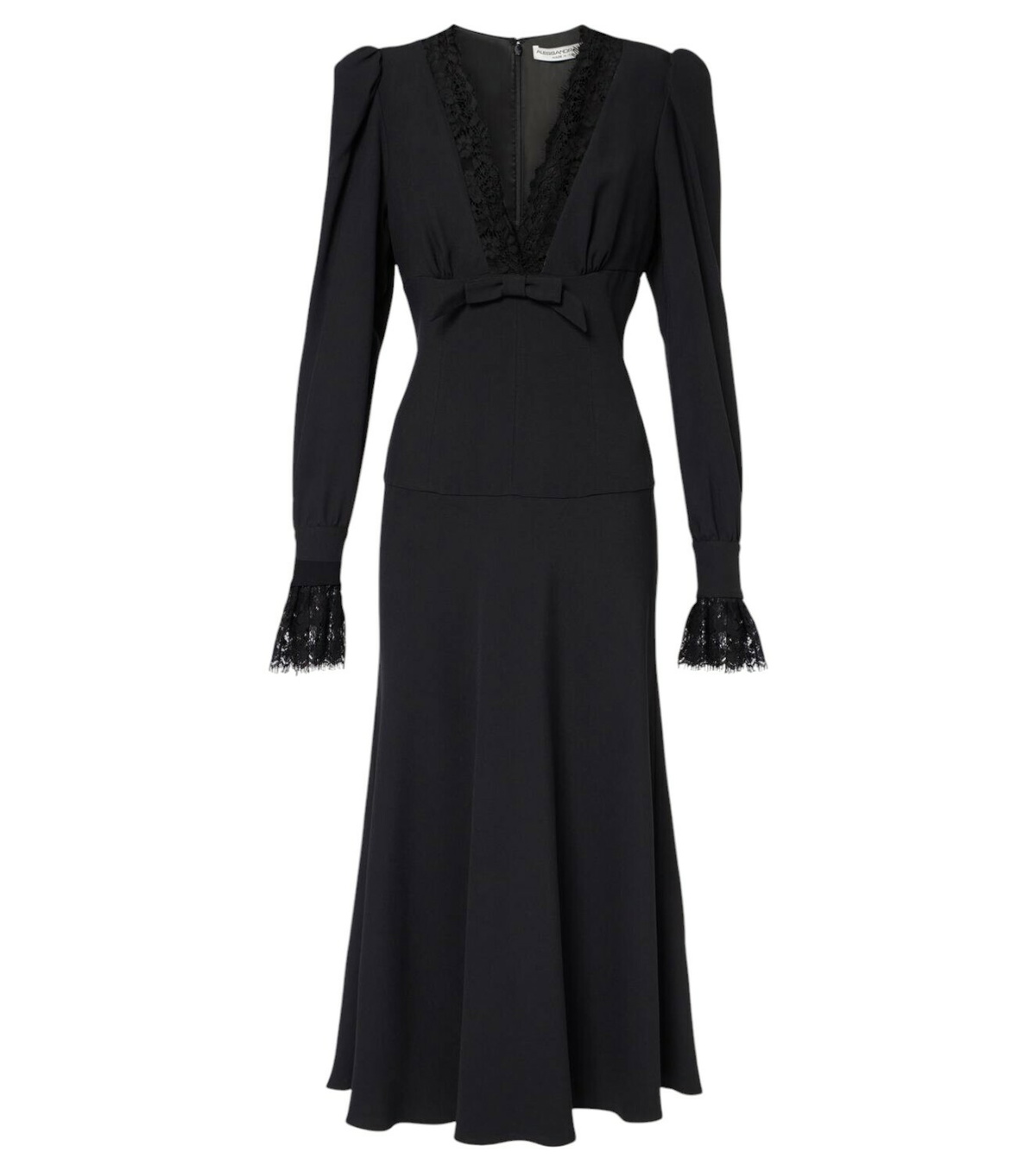 Alessandra Rich Envers lace-trimmed satin midi dress Alessandra Rich