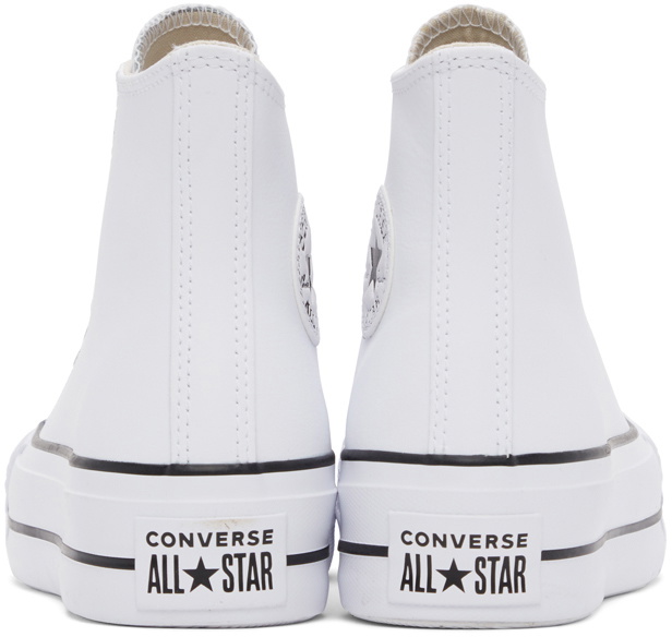Converse White Leather Chuck Taylor All Star Lift High Sneakers Converse