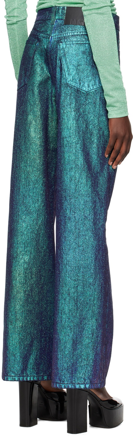 MSGM Blue Shiny Jeans MSGM
