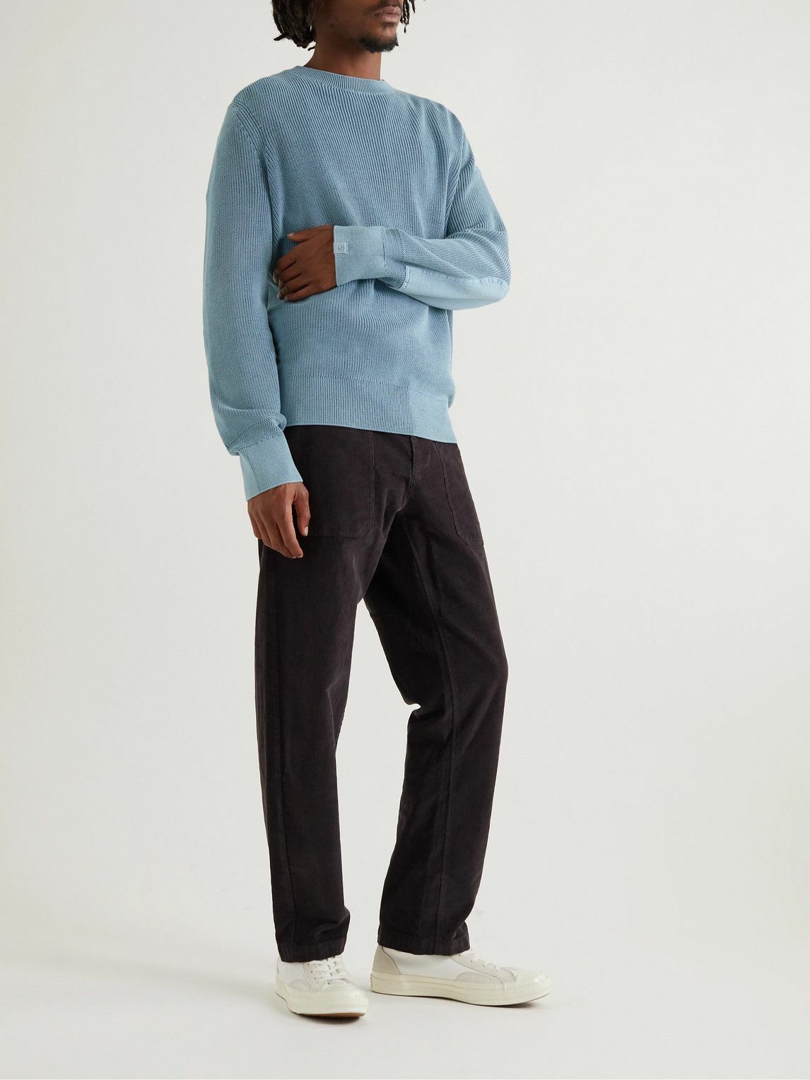 Rag & Bone - Dexter Ribbed Cotton Sweater - Blue Rag and Bone
