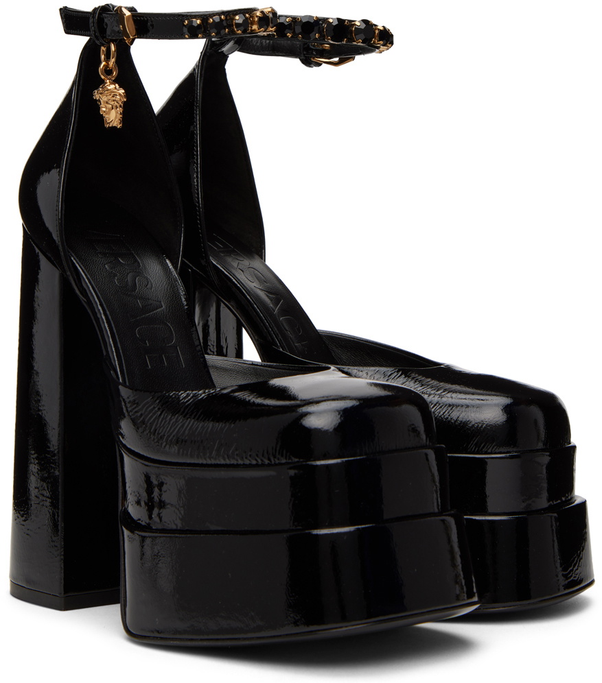 Versace Black Aevitas Platform Heels Versace