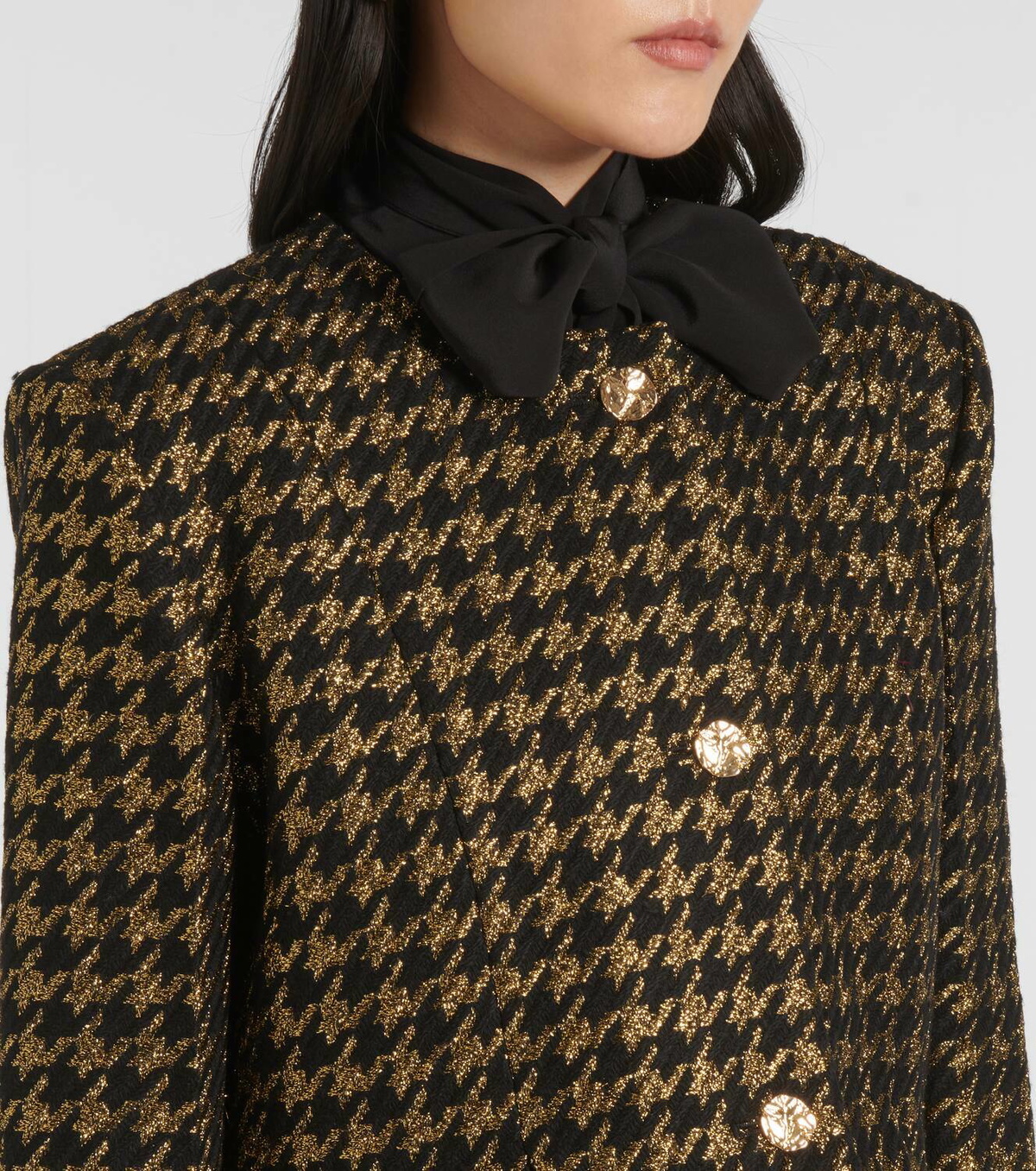 Nina Ricci Houndstooth lamé tweed jacket Nina Ricci
