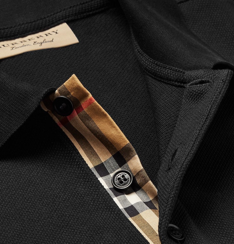 Burberry - Slim-Fit Cotton-Piqué Polo Shirt - Men - Black Burberry