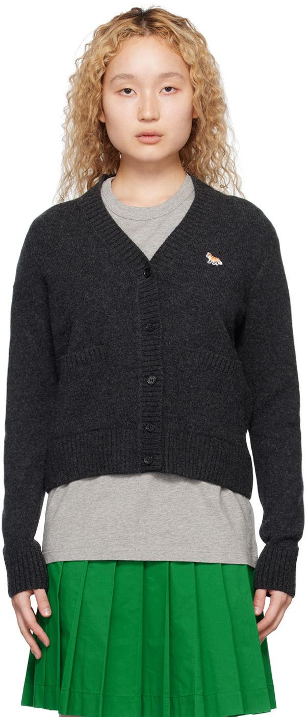 Maison Kitsuné Gray Baby Fox Cardigan Maison Kitsune