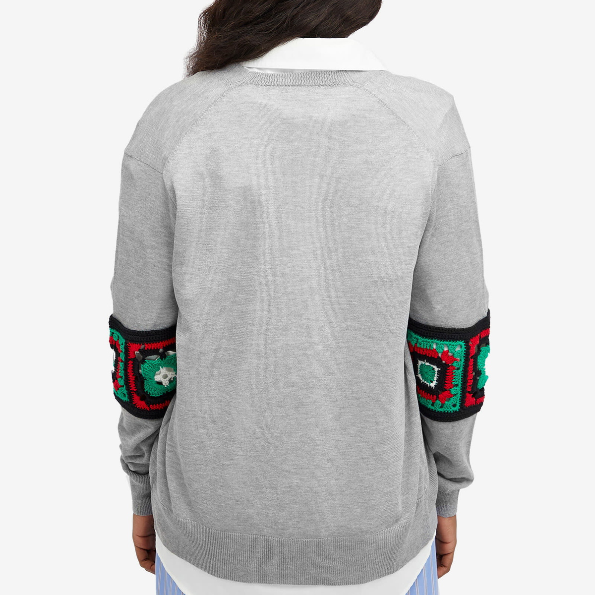 TOGA Women's Crochet Knit Cardigan in Grey Toga Pulla