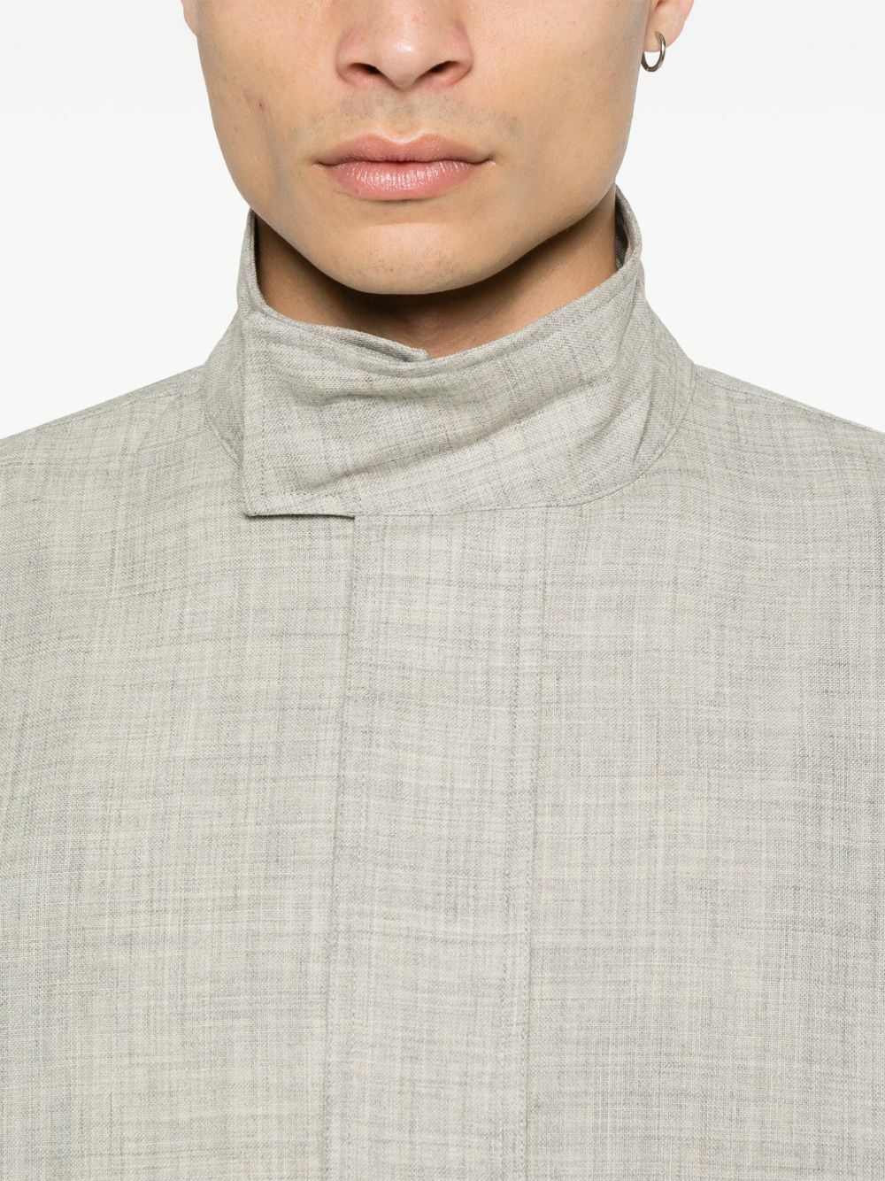 Studio Nicholson Grey Slub-Textured Bomber Jacket Studio Nicholson