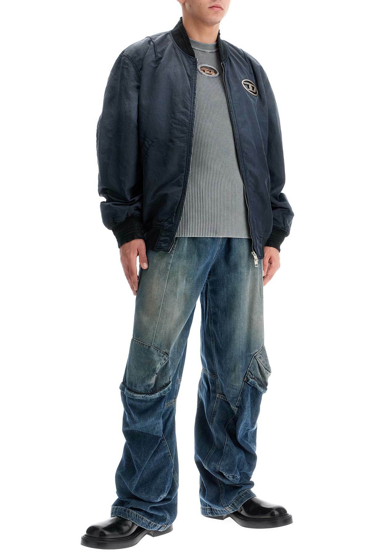DIESEL gradient effect bomber jacket Black Diesel
