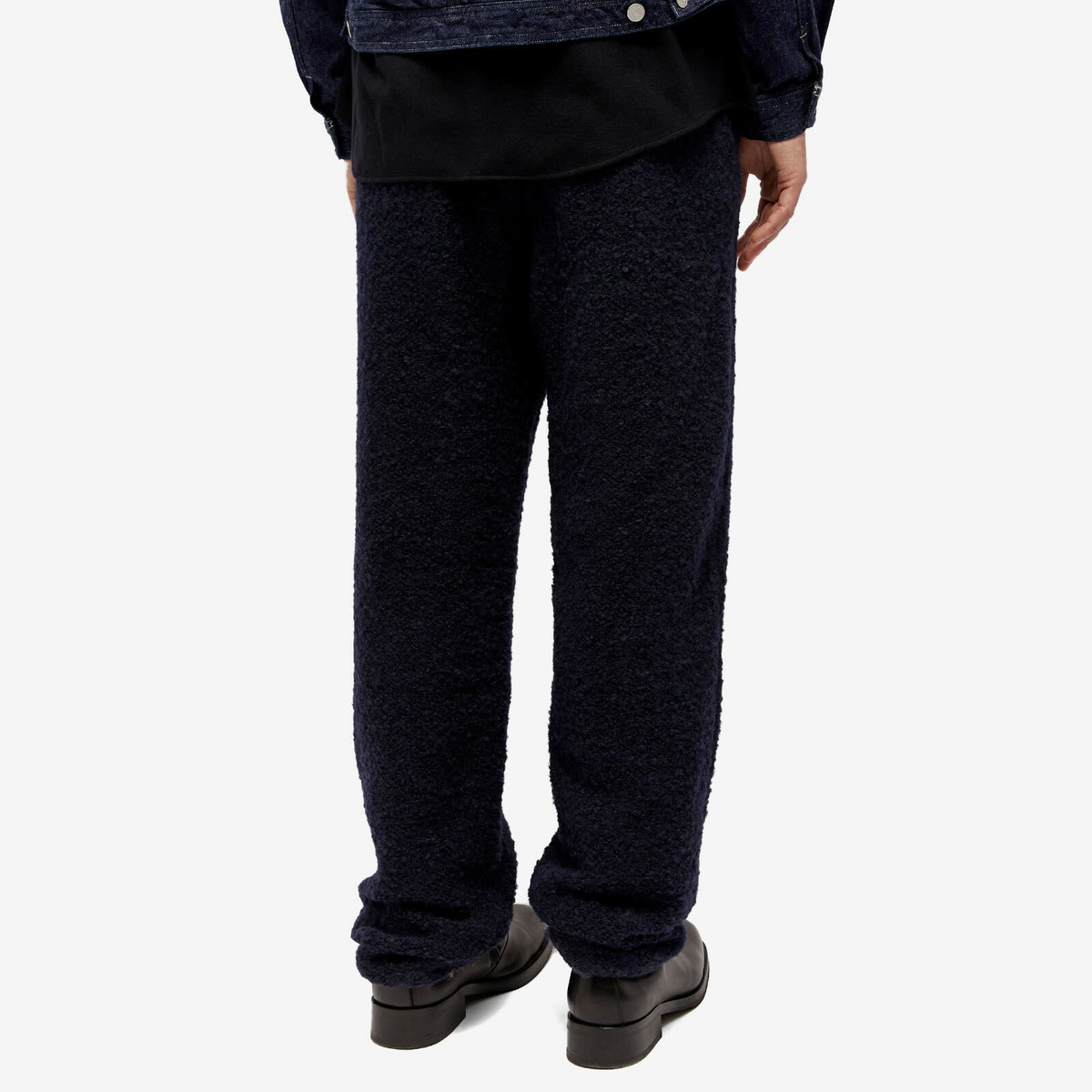 Auralee Men's Alpaca Wool Easy Pants in Dark Navy Auralee