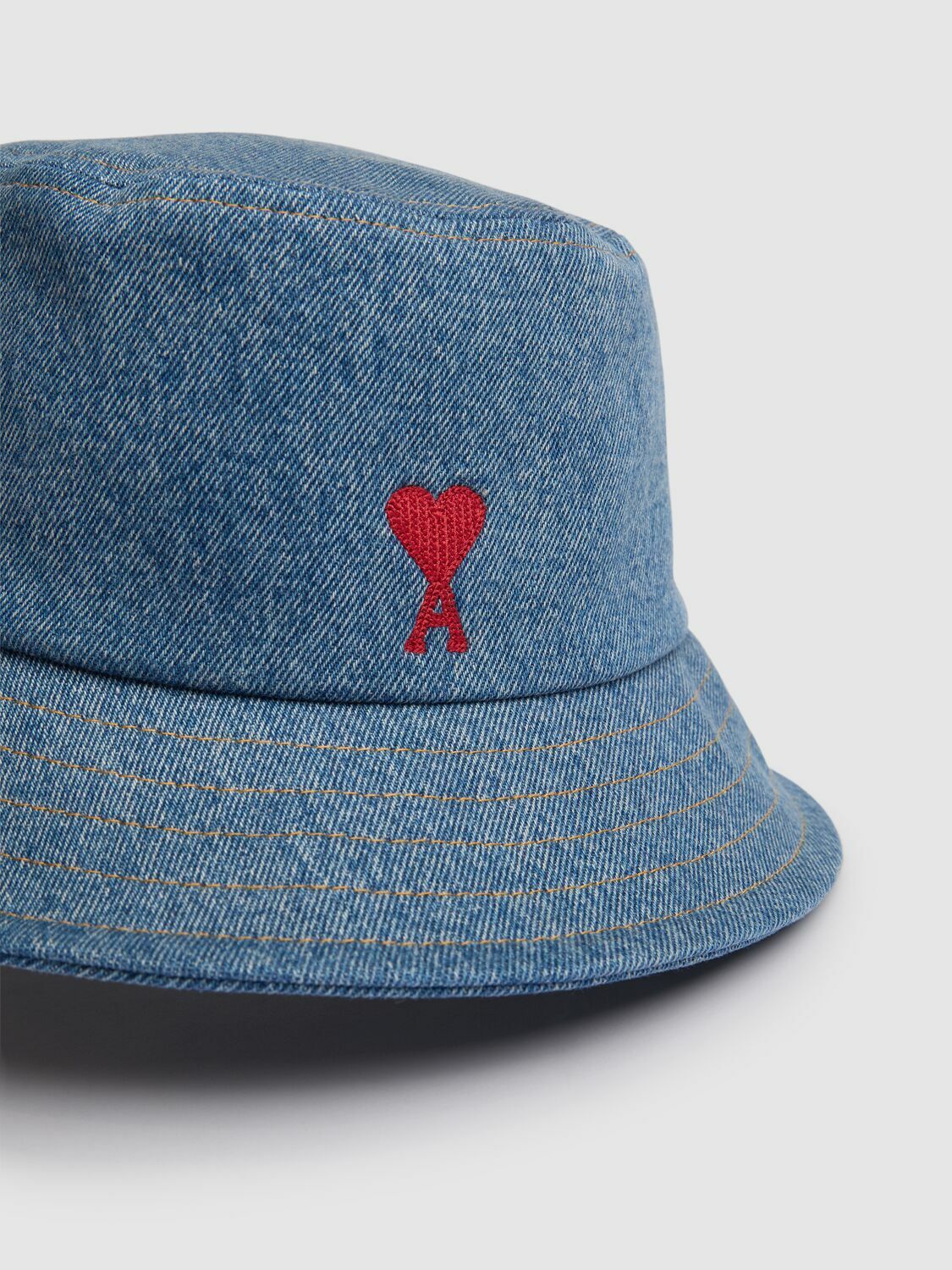 AMI PARIS Red Adc Denim Bucket Hat AMI