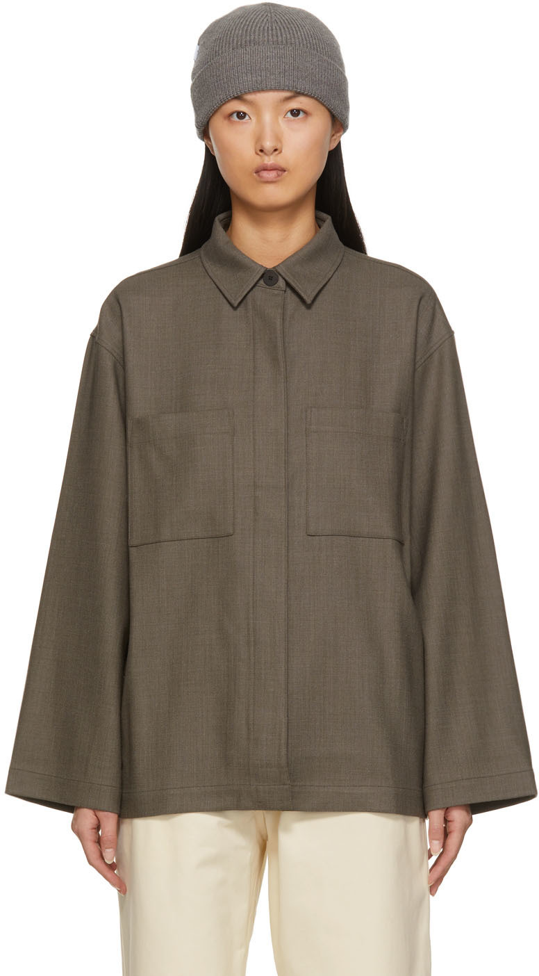 Studio Nicholson Brown Clay Military Overshirt Jacket Studio Nicholson