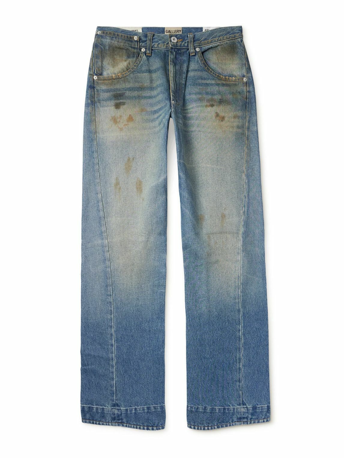 Gallery Dept. - Zip Straight-Leg Distressed Jeans - Blue Gallery Dept.