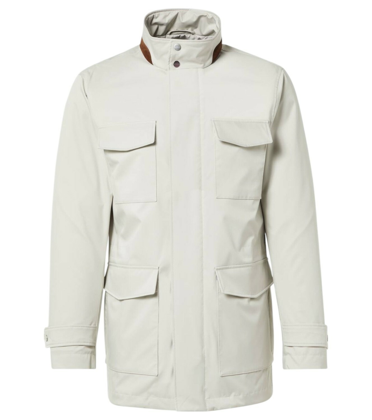 Kiton Leather-trimmed field jacket Kiton