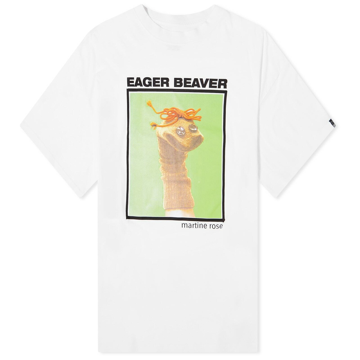 Martine Rose Women's Boxy Oversized T-Shirt in White/Green Eager Beaver ...