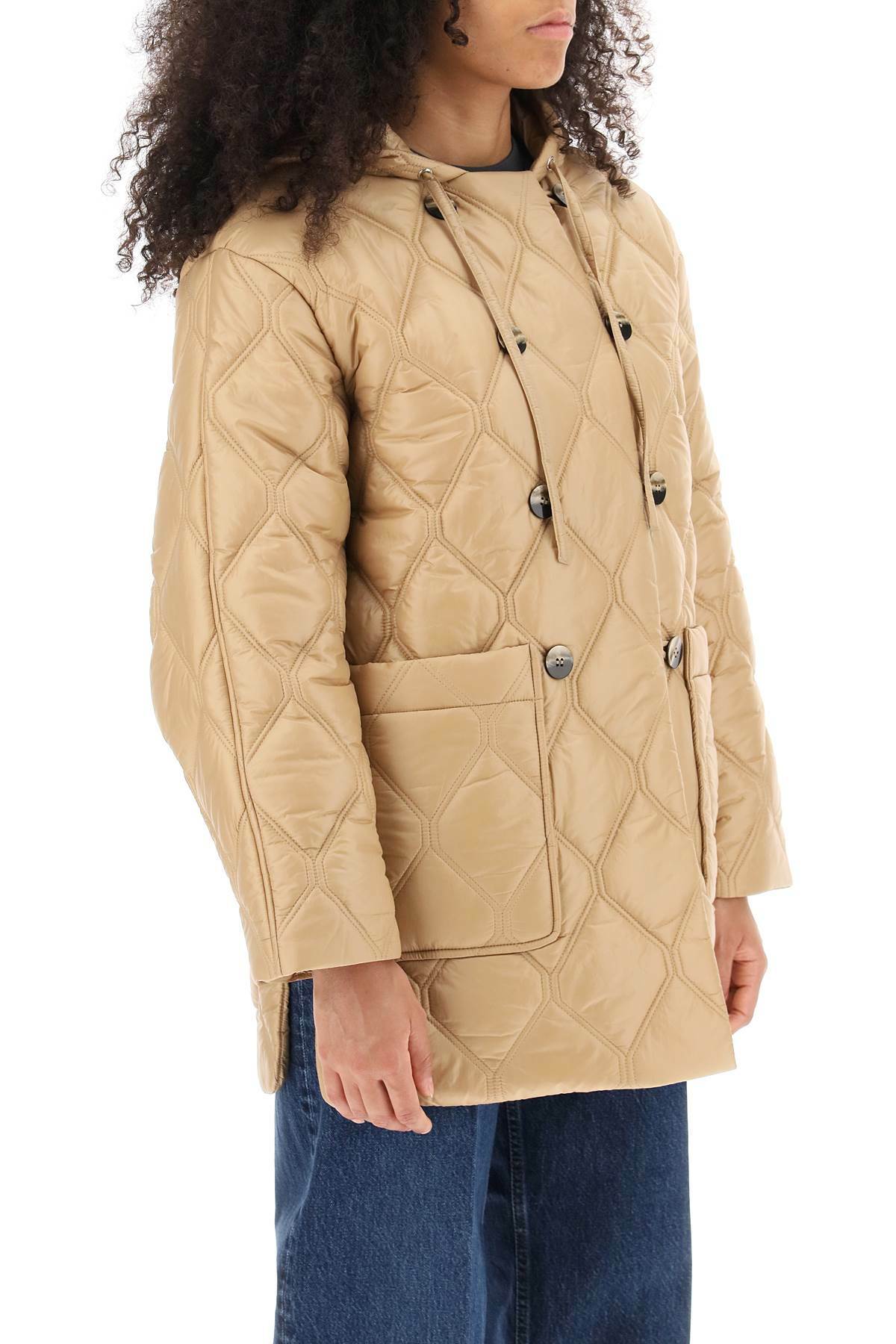 Ganni Hooded Quilted Jacket GANNI