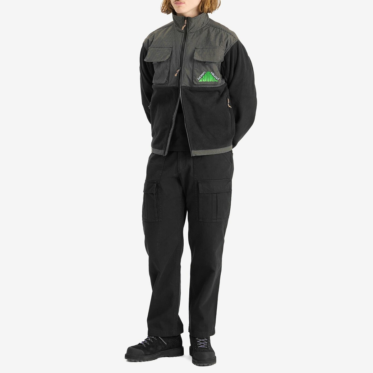 Brain Dead Men's Equipment Ripstop Zip Fleece Jacket in Black Brain Dead