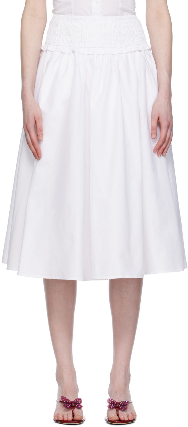 GUIZIO White Fontana Midi Skirt GUIZIO